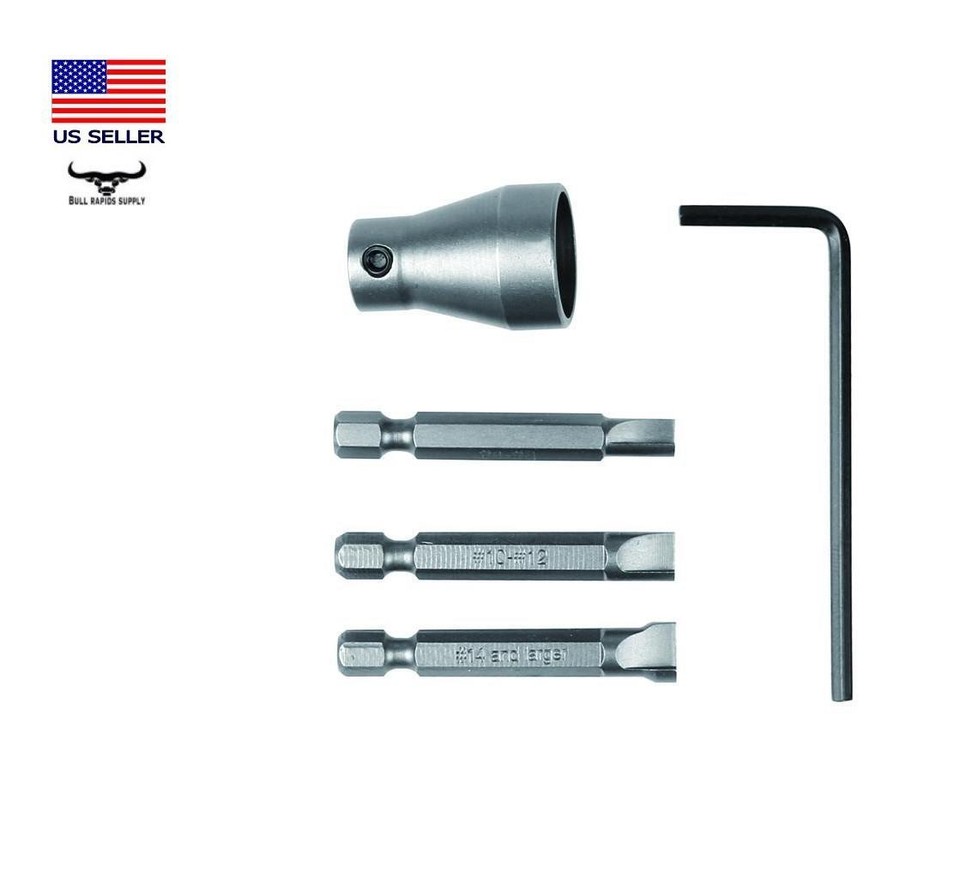 One-Way Screw Remover/Installer Set with Sleeve 3 Piece Tool Bits Power ...