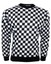 Men's Monochrome Checkerboard Chess Check Fleece Jumper Sweatshirt Top ...