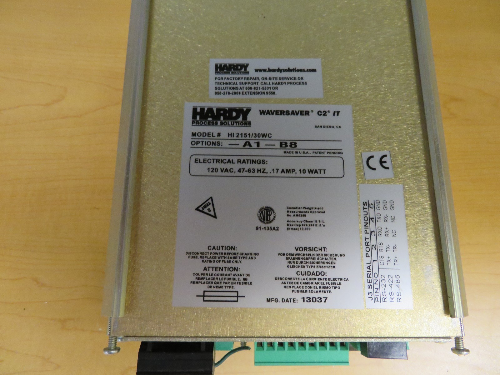 Hardy Instruments Wavesaver C2 IT HI2151/30WC-PM-A1-B8 Weight ...