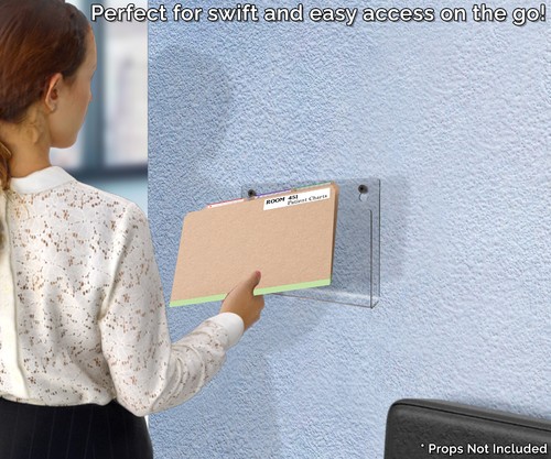 12"W Medical Chart Holder Office Literature Wall Mount Display | eBay