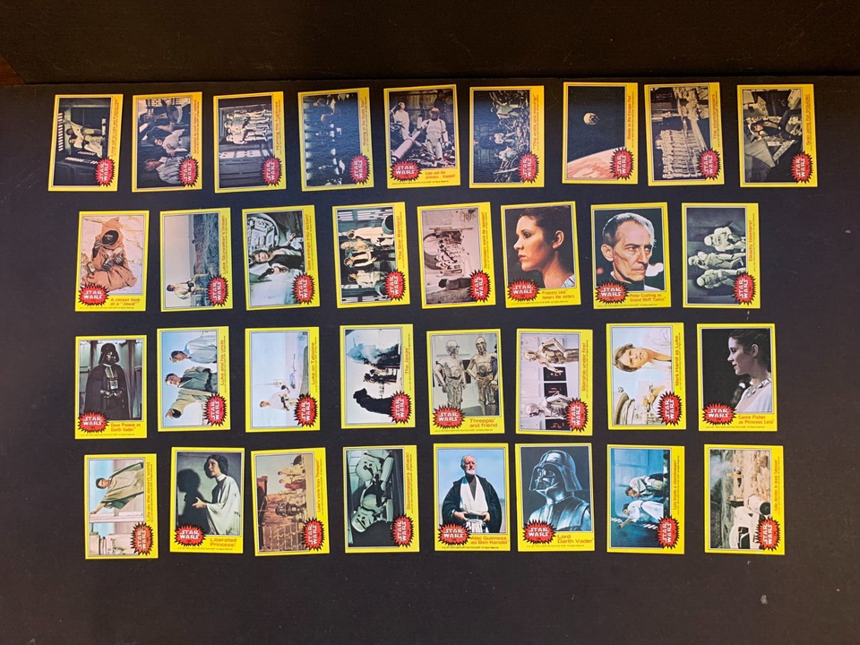 1977 Topps Star Wars 3rd Series 3 Complete 66 Yellow Trading Card Set ...