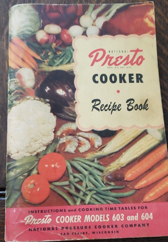 Presto Pressure Cooker Cookbook Mid Century Modern models 603 604 | eBay