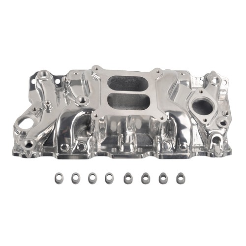 Polished Aluminum Dual Plane Intake Manifold for SBC Small Block Chevy ...