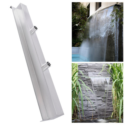 35.4in Pool Fountain Waterfall Spillway Stainless Steel Pond+Clean ...