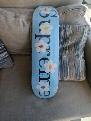 SS17 Supreme Flowers Skateboard Deck Blue Box Logo - BRAND NEW SEALED ...