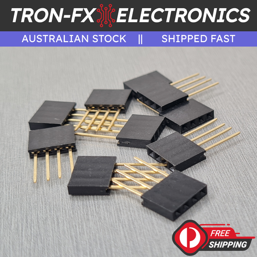 10PCS 4 Pin Long Leg Single Row Female Header Socket 2.54mm Pitch 4P ...