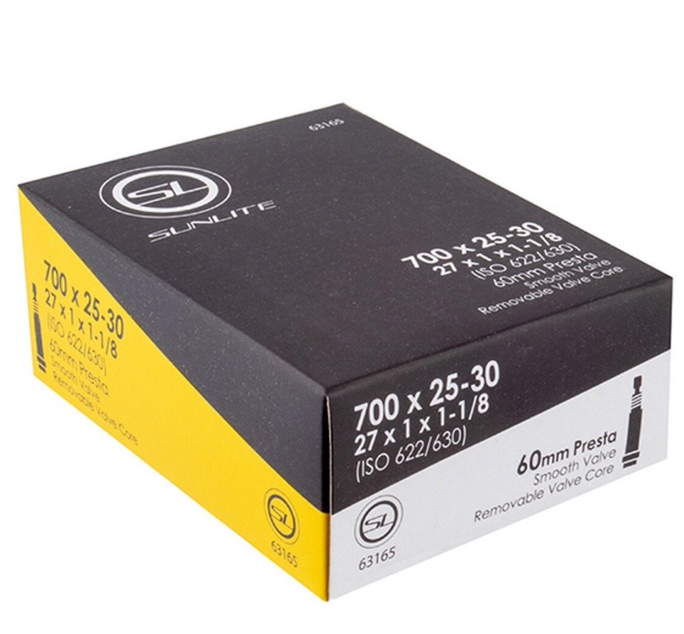 SUNLITE Bicycle Inner Tube 700x25-30c Presta Valve 60mm Road Cross ...