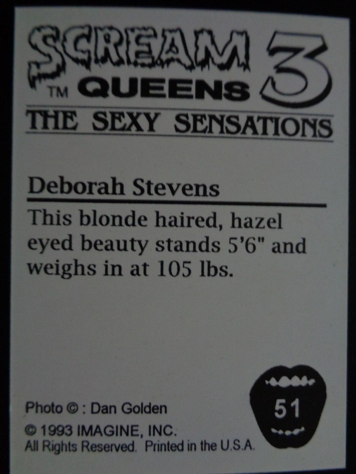 Scream Queens 3 - Deborah Stevens - The Sexy Sensations - 1993 Imagine ...