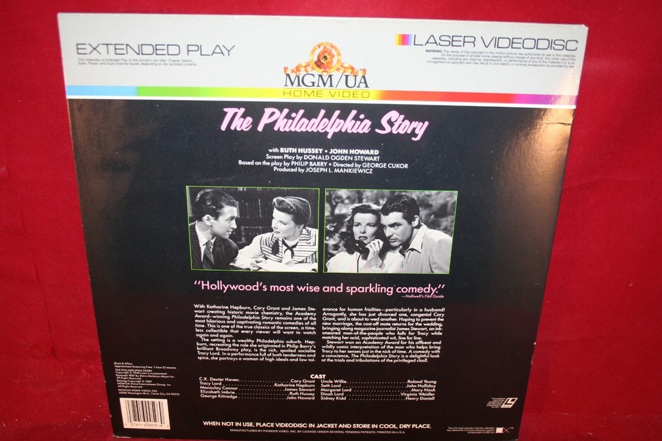 Laserdisc N * The Philadelphia Story * Cary Grant Katharine Hepburn ...