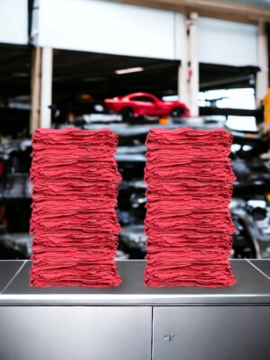 500 Pcs Red Shop Towels Jumbo 15x15 Cleaning Rags, A-Grade & Free ...