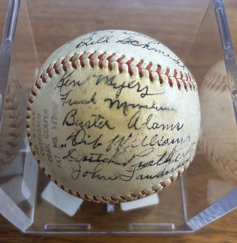 Rare 1937 Sacramento Solons Team-Signed Baseball PCL ball Buster Adams ...
