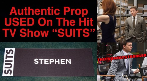 Rare "SUITS" STEPHEN HUNTLEY - NAME SIGN For CHAIR BACK PROP Used by ...
