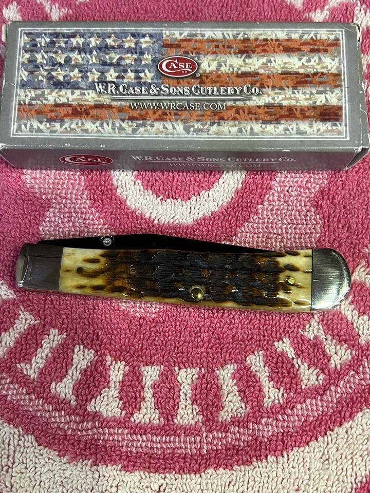 Case XX TrapperLock Antique Bone Gun Blue Blade 2016 Trapper Lock ...