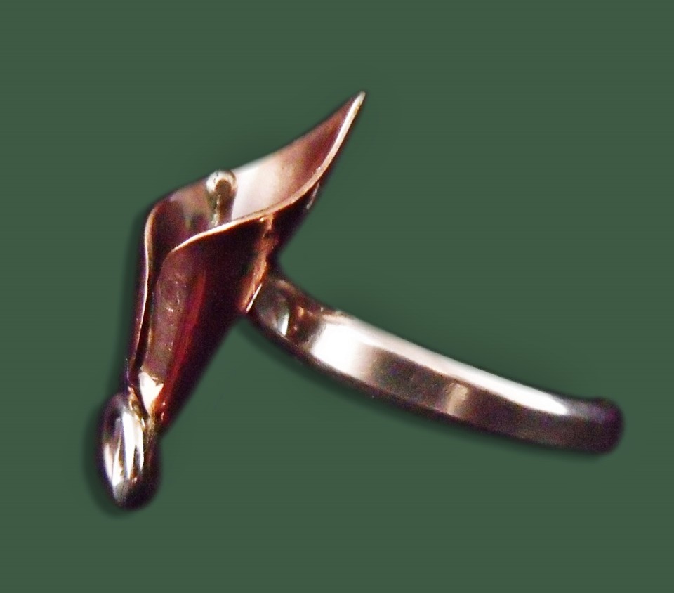Stuart Nye Copper and Sterling Silver Calla Lily Ring | eBay