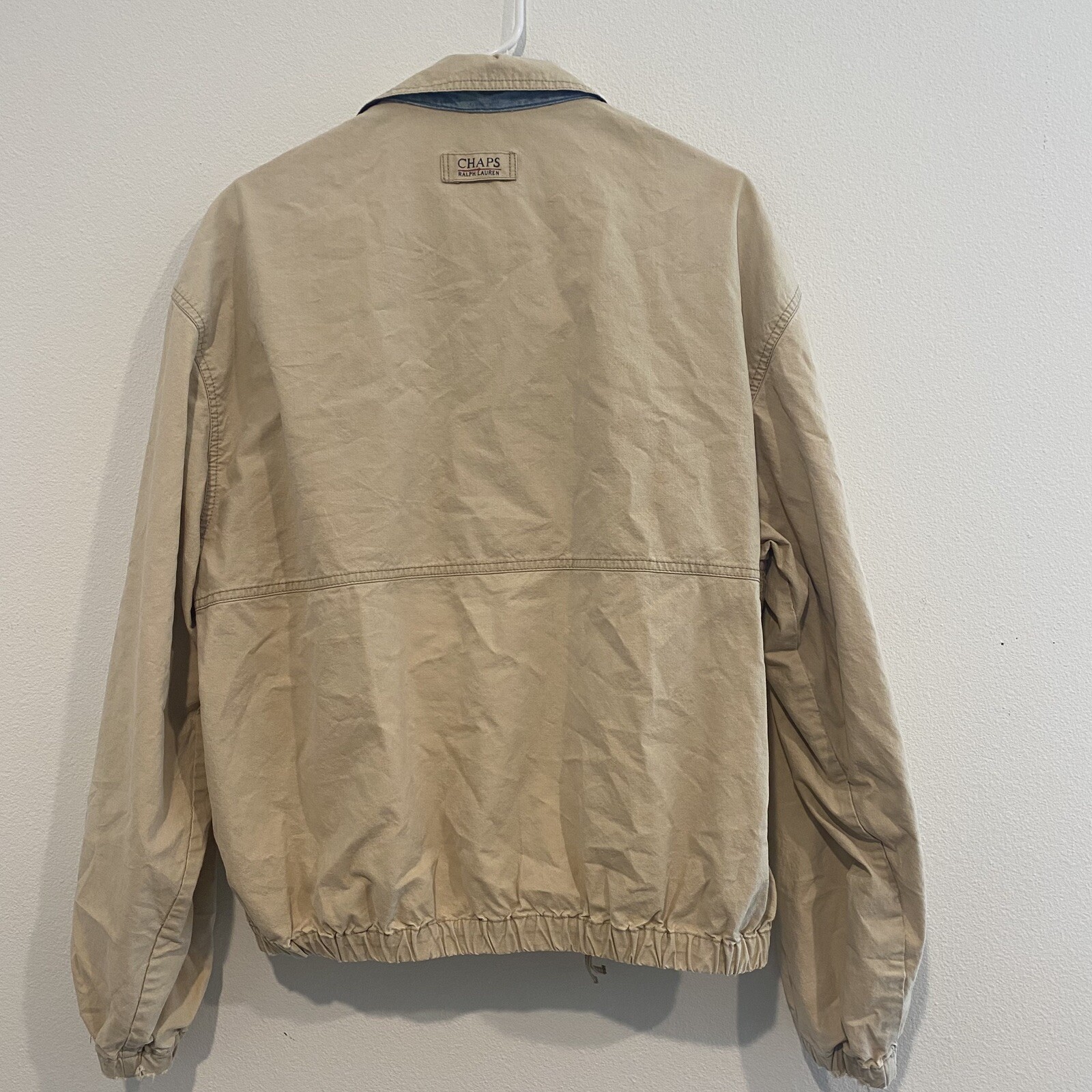 Chaps Ralph Lauren Beige Windbreaker Jacket Size L - Gem