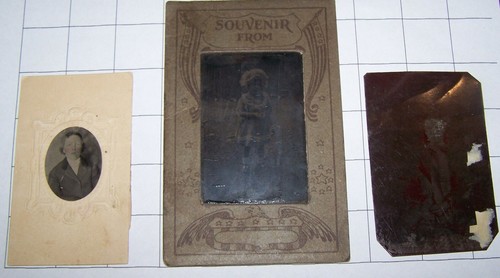 Vintage Tin Type Photos - Lot # 7 with 3 souvenir photos Random Lot ...