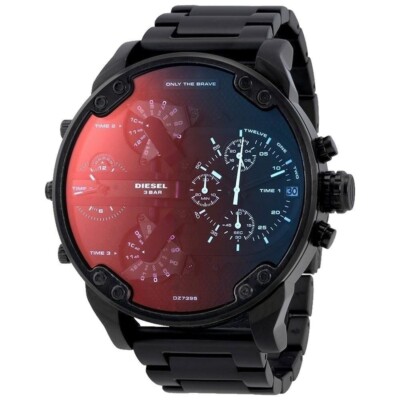 Diesel big daddy mens chronograph watch DZ7395 black Warranty RRP 489. ...