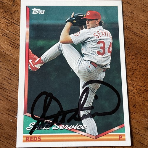 Scott Service Autographed 1994 Topps Baseball Card #306 Cincinnati Reds ...