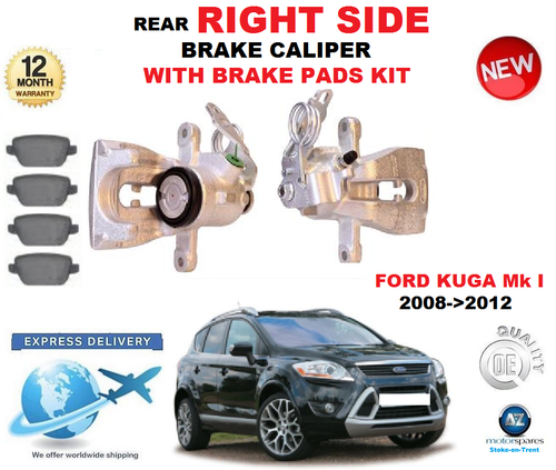 FOR FORD KUGA Mk I 2008->2012 REAR AXLE RIGHT BRAKE CALIPER WITH BRAKE ...