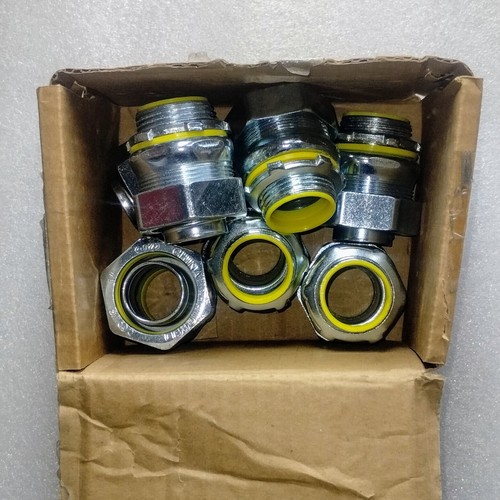 (7 Pcs.) HUBBELL RACO 3514 RAC LIQUID TIGHT CONNECTORS 1" INSUL. NEW ...