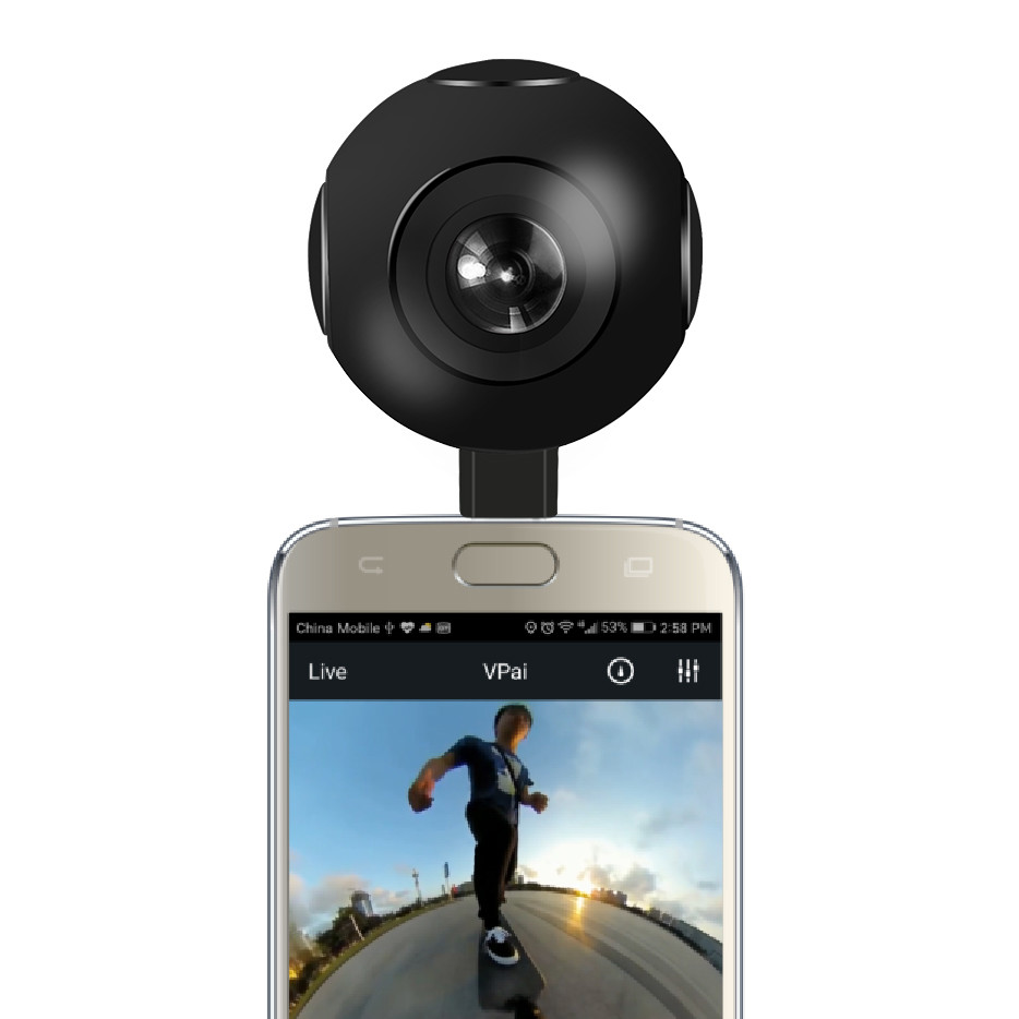 360° HD Dual Fisheye Lens VR Real Time Panorama Camera Camcorder for ...