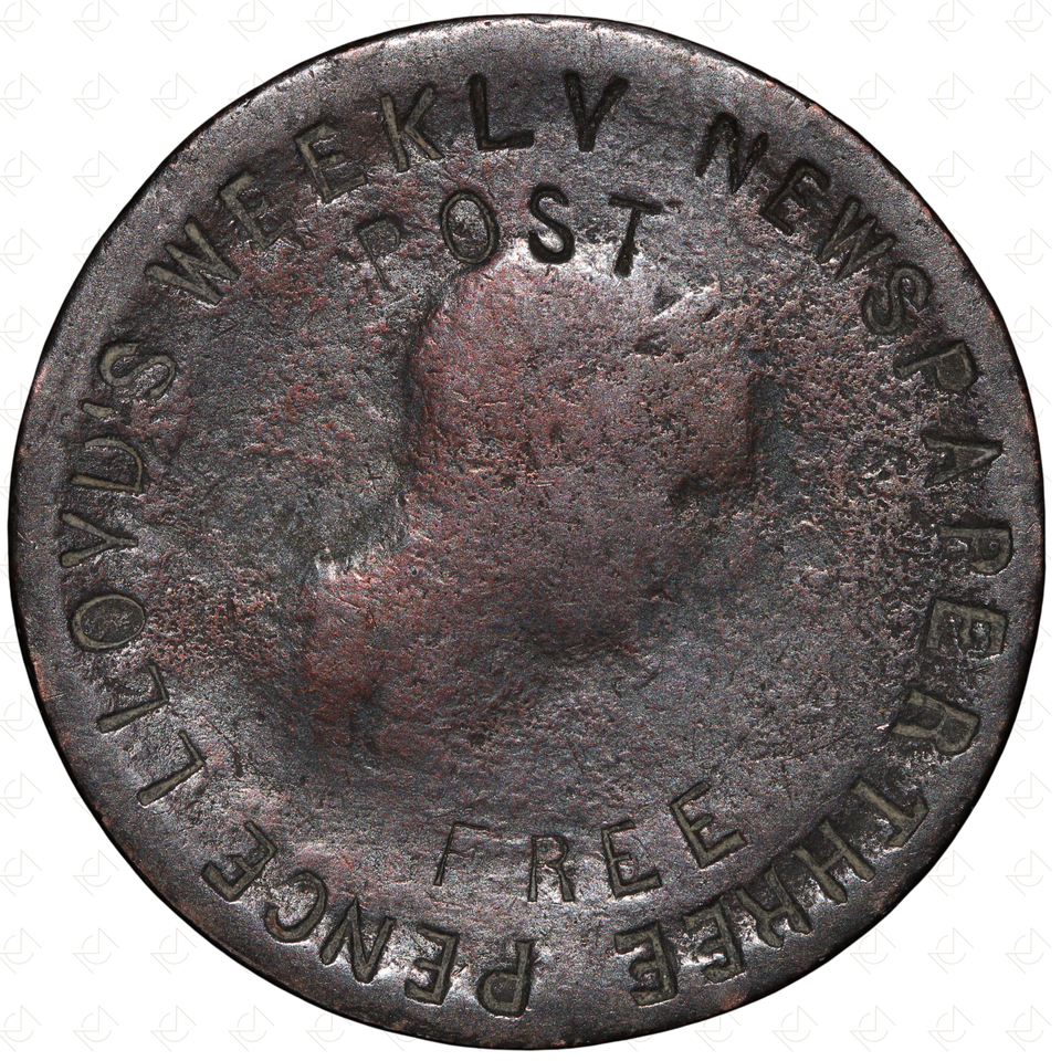 Great Britain George III Half Penny Stamped Coin (Lloyd's Weekly ...