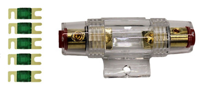 IMC Audio 125 Amp Mini ANL and 5 Fuses Fuse holder 4 6 8 Gauge Car ...