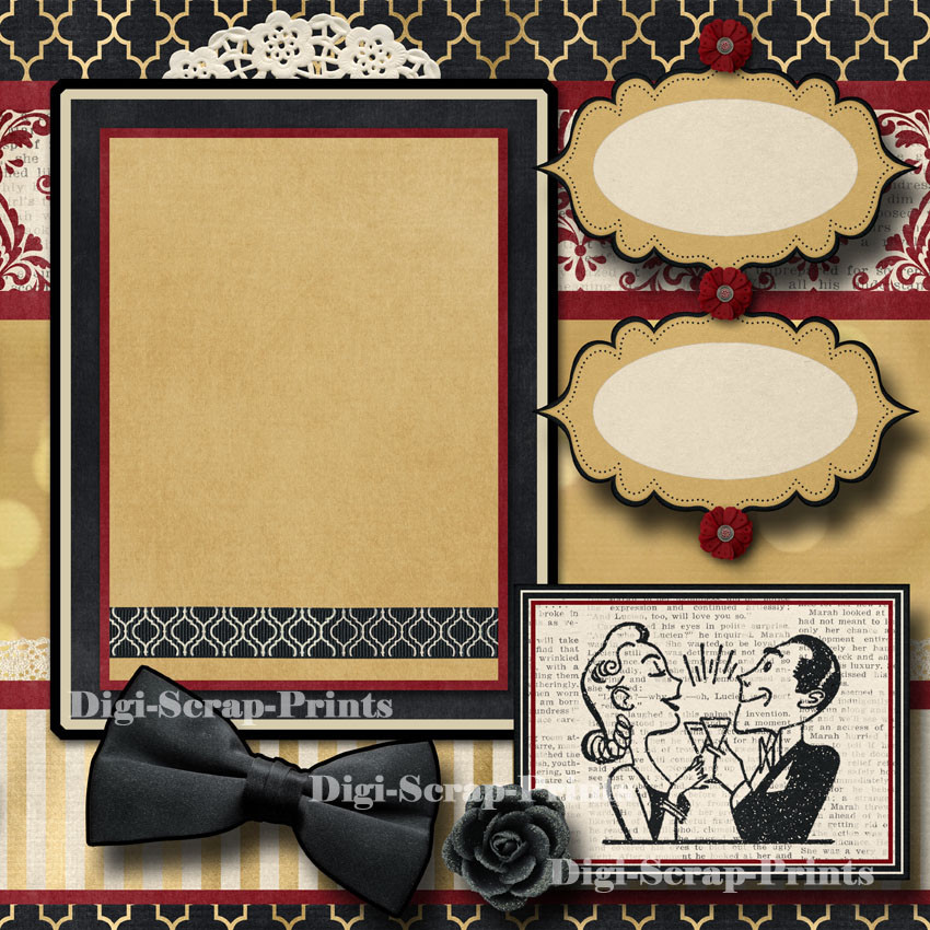 Dressed Up prom dance 2 premade scrapbook pages wedding paper digiscrap ...