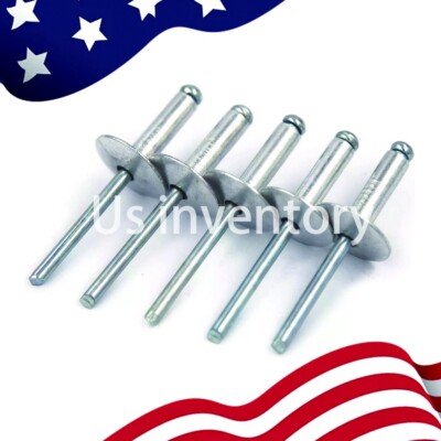 Large Flange Pop Rivets 3/16" x 3/4" Aluminum Body Steel Mandrel(6-12 ...