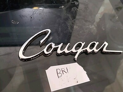 VINTAGE 1970S MERCURY COUGAR METAL STICK ON TRUNK LID EMBLEM OEM FOMOCO ...