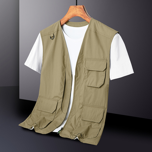 Men Multi Pocket Gilet Waistcoat Vest Sleeveless Jacket Coat Fishing ...
