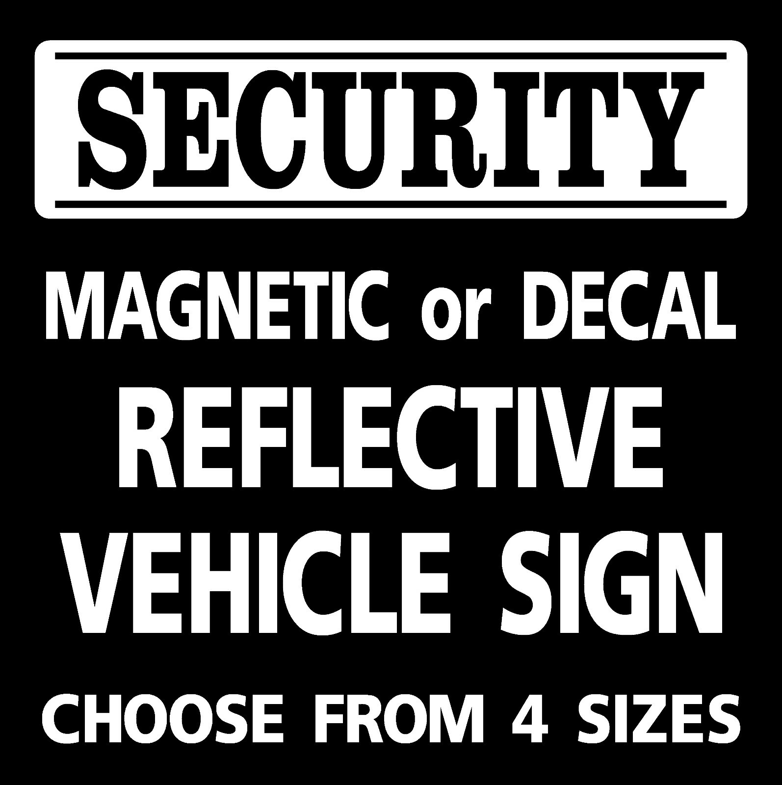 Security Magnet or Decal for Vehicles - Reflective - Choose from 3 ...