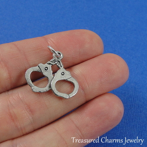 Silver Handcuffs Charm - Police Officer Cops Deputy Sheriff Pendant NEW ...