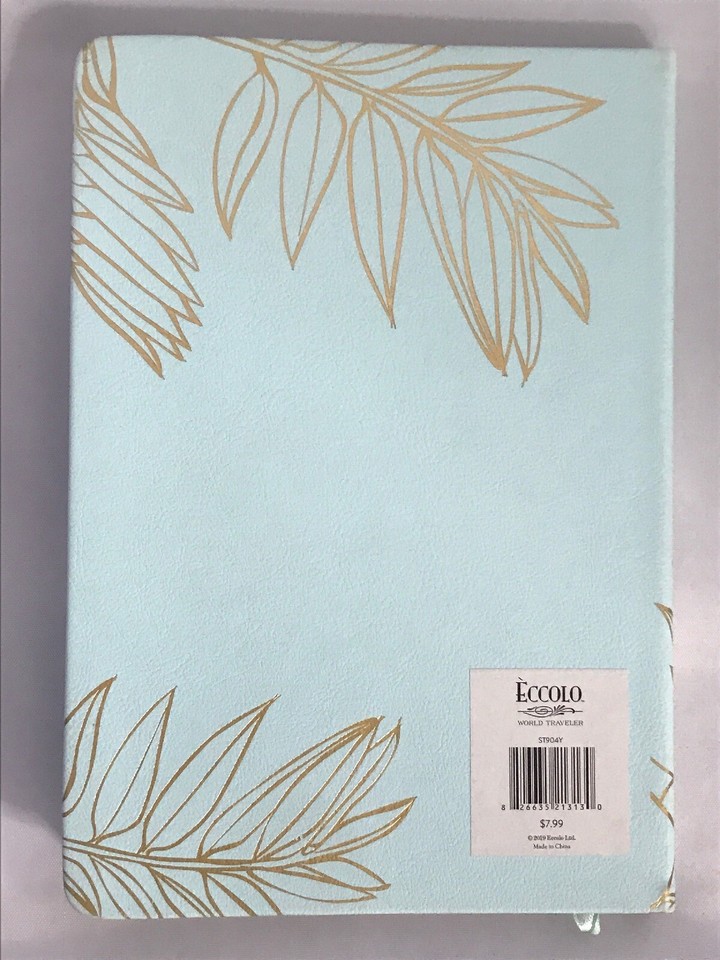 Eccolo World Traveler, Journal W/ Tropical Leaves Gold Foil Embossing, Seafoam | eBay