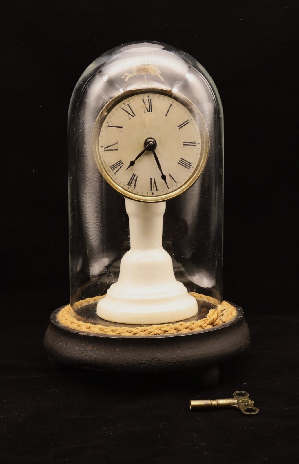 Rare Terry Clock Company Candlestick Small Marble Mantle Clock W Dome ...