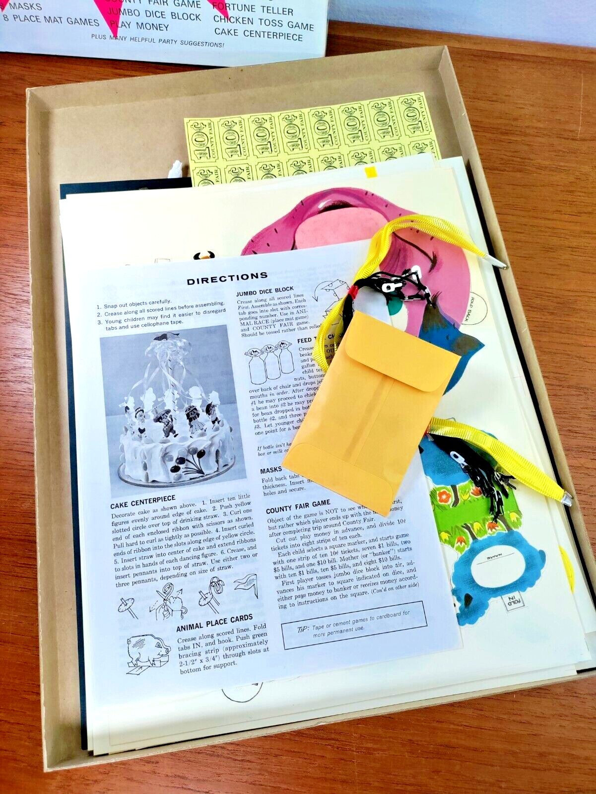 Vintage Party Planning Kit COUNTY FAIR Games Centerpiece Invitations ...