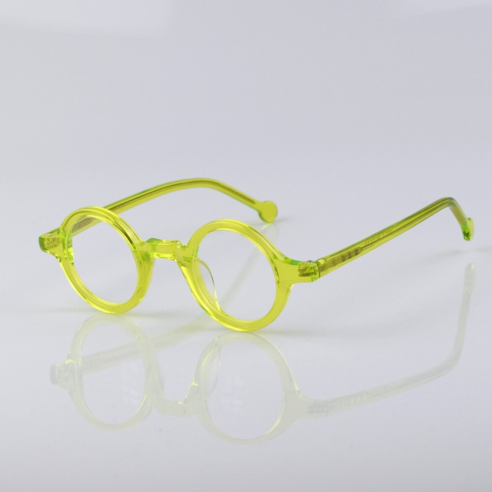 Small Round 38mm Full Rim Eyeglass Frames Acetate Hand Made Glasses ...
