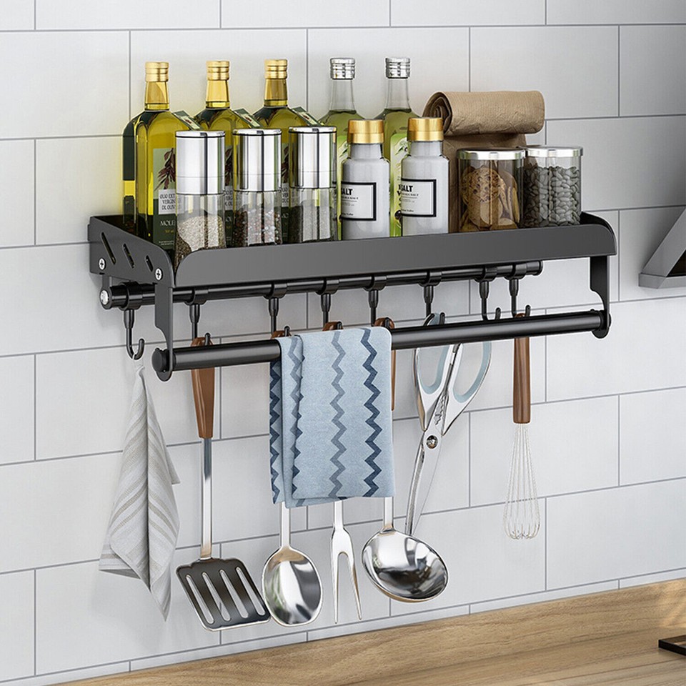 Spice Rack Wall Mounted Kitchen Wall Shelf Spice Shelf Hanging ...