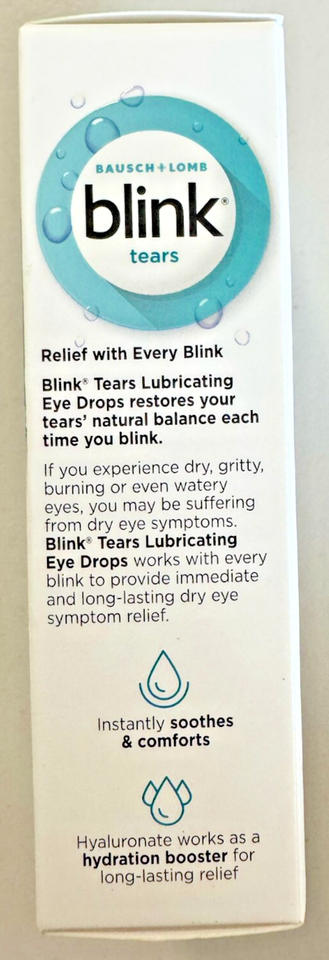 Blink Tears Lubricant Eye Drops 1 Oz Long-Lasting Relief Exp 05/2026 ...