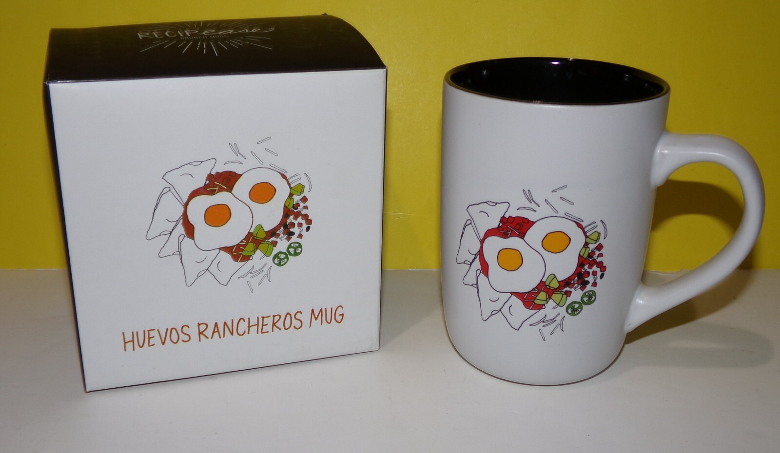 Recipease Huevos Rancheros Mug New In Box About Face Designs 14oz | eBay