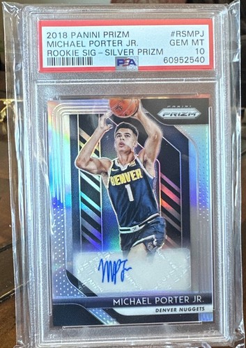 2018 Panini Prizm Rookie Signature Silver Prizm Michael Porter Jr. PSA ...