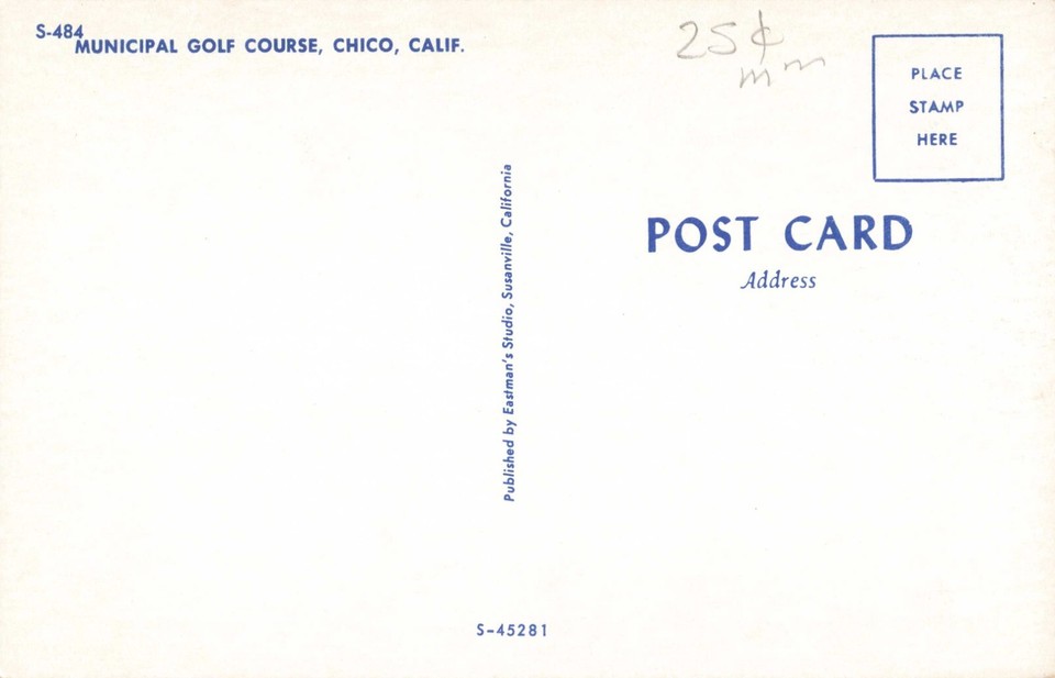Postcard Municipal Golf Course Chico California | eBay