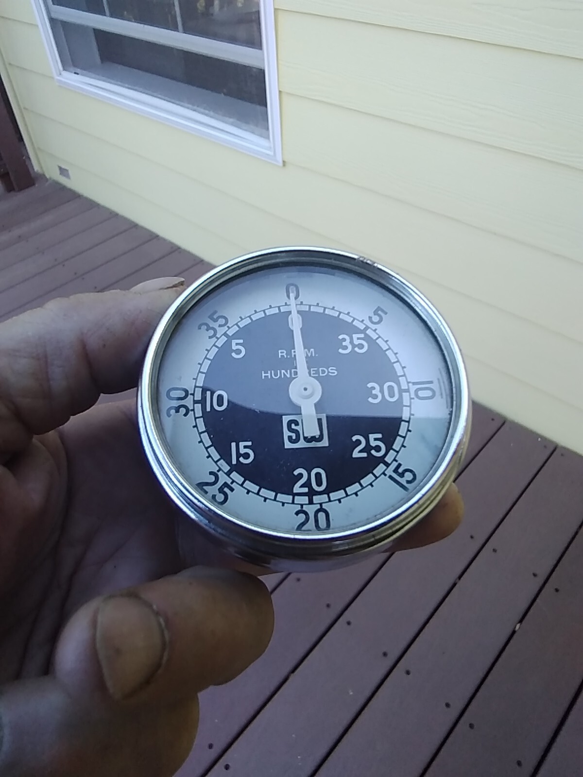 VINTAGE STEWART-WARNER PORTABLE HAND TACHOMETER MODEL 757-W Flat Head ...