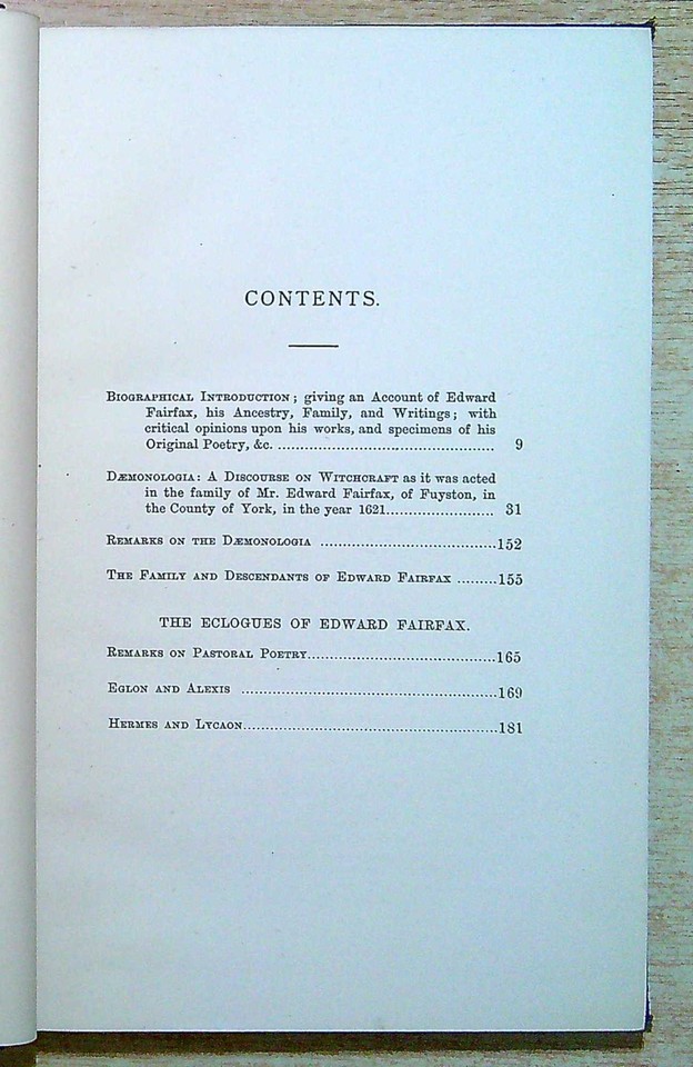 Fairfax, Edward & Grainger, William FAIRFAX'S DAEMONOLOGIA: A DISCOURSE ...