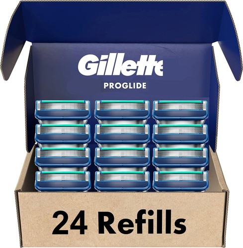 24 PCS 5-Blade Shaving Cartridge For Gillette Fusion Proglide Mach ...