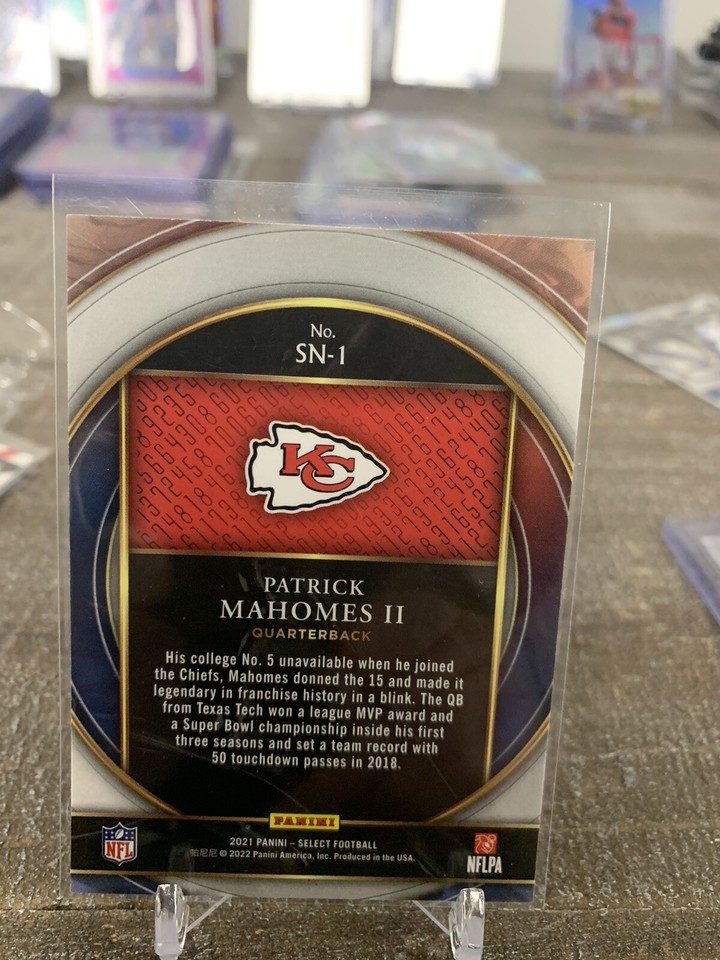 2021 Panini Select Patrick Mahomes Numbers Insert #SN-1 Kansas City ...