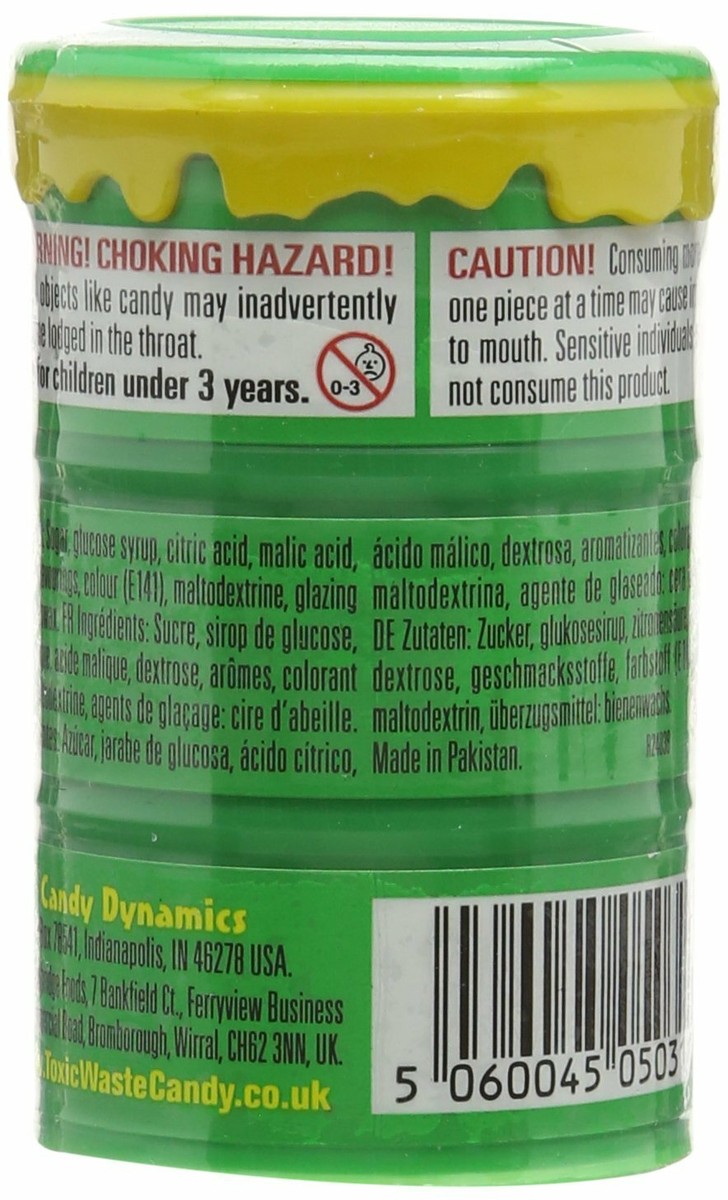 Toxic Waste Candy Warning