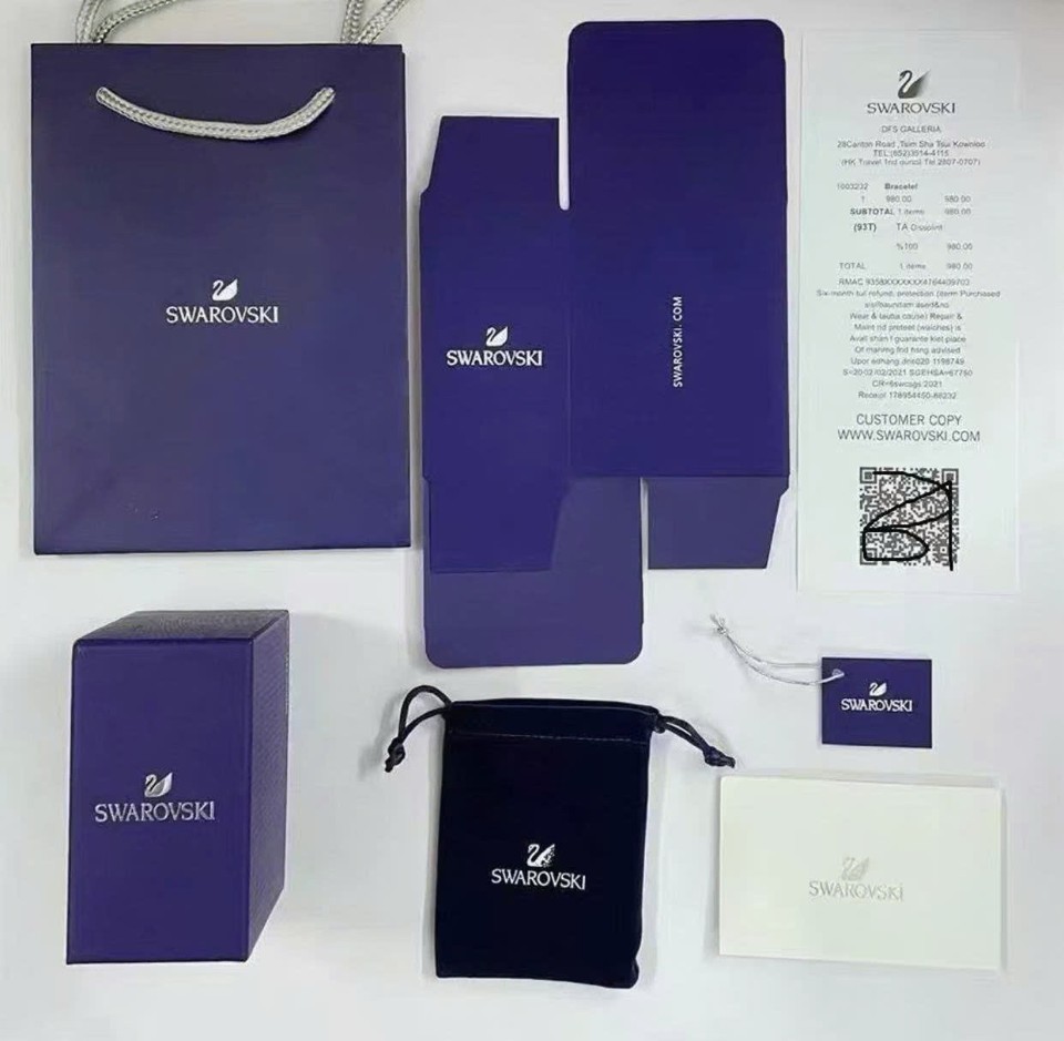 Swarovski Crystal Swan Pendant Jewelry set Square Row Swan Clavicle ...