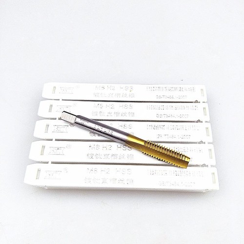 KLOT 10pcs TiN Coated HSS Right Hand Thread Machine Tap M2-M27 Straight ...