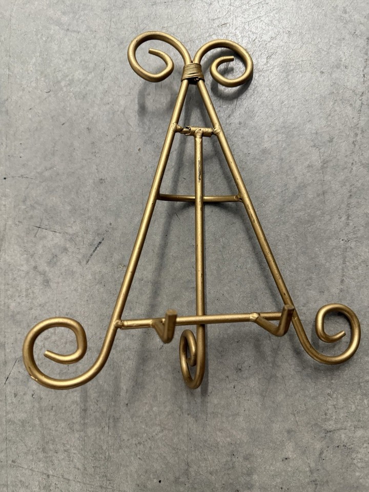 Glass Antique Gold 9” Diameter Clock Face Plate with Gold Plate Stand ...